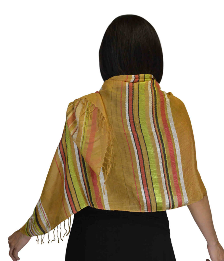 Rahma Shawl Silk Mustard - Treasure of Morocco