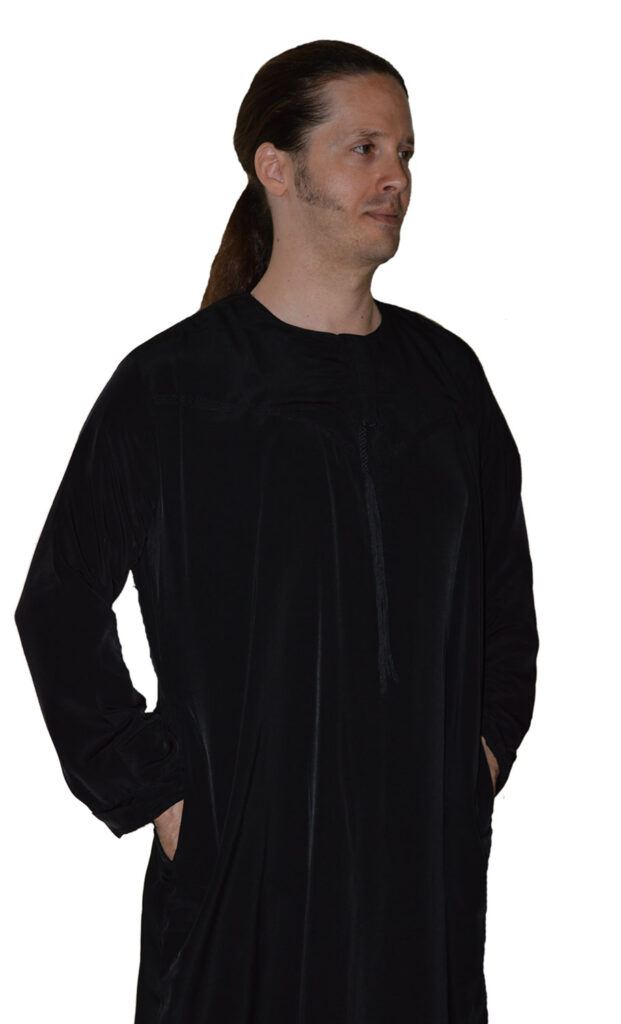 Black Moroccan Saudi Style Man Thobe - Treasure of Morocco