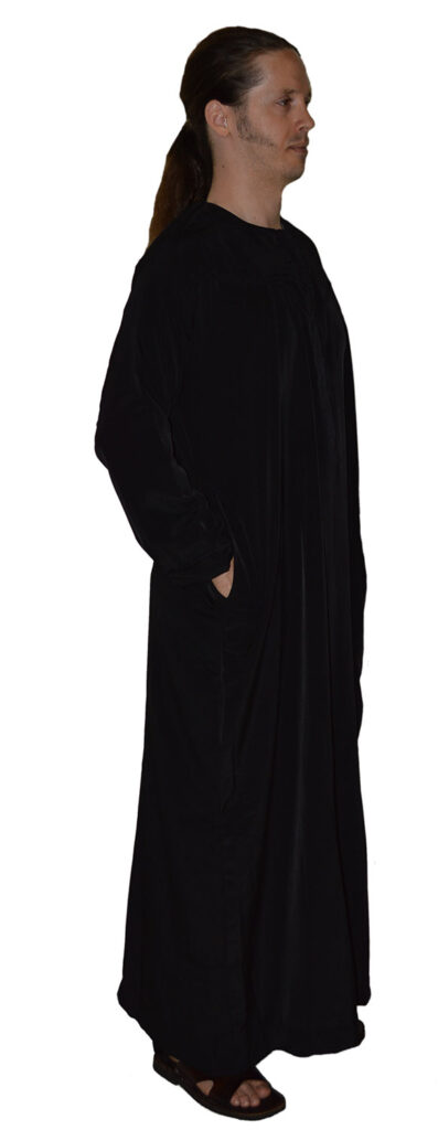 Black Moroccan Saudi Style Man Thobe - Treasure of Morocco
