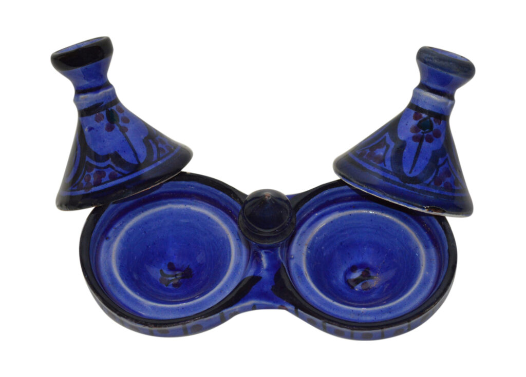 Ceramic Double Spice Holder Royal Blue - Treasure of Morocco