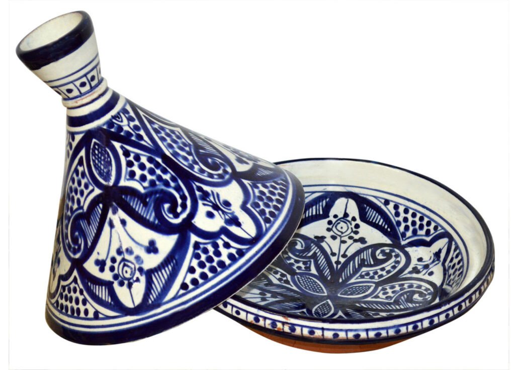 Serving Tagine Fes Blue Small 8 inches - Treasure of Morocco